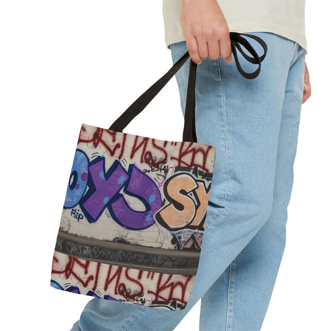 Graffiti Tote Bag Urban Street Style Shopper, Hip Hop Handbag, Trendy ...