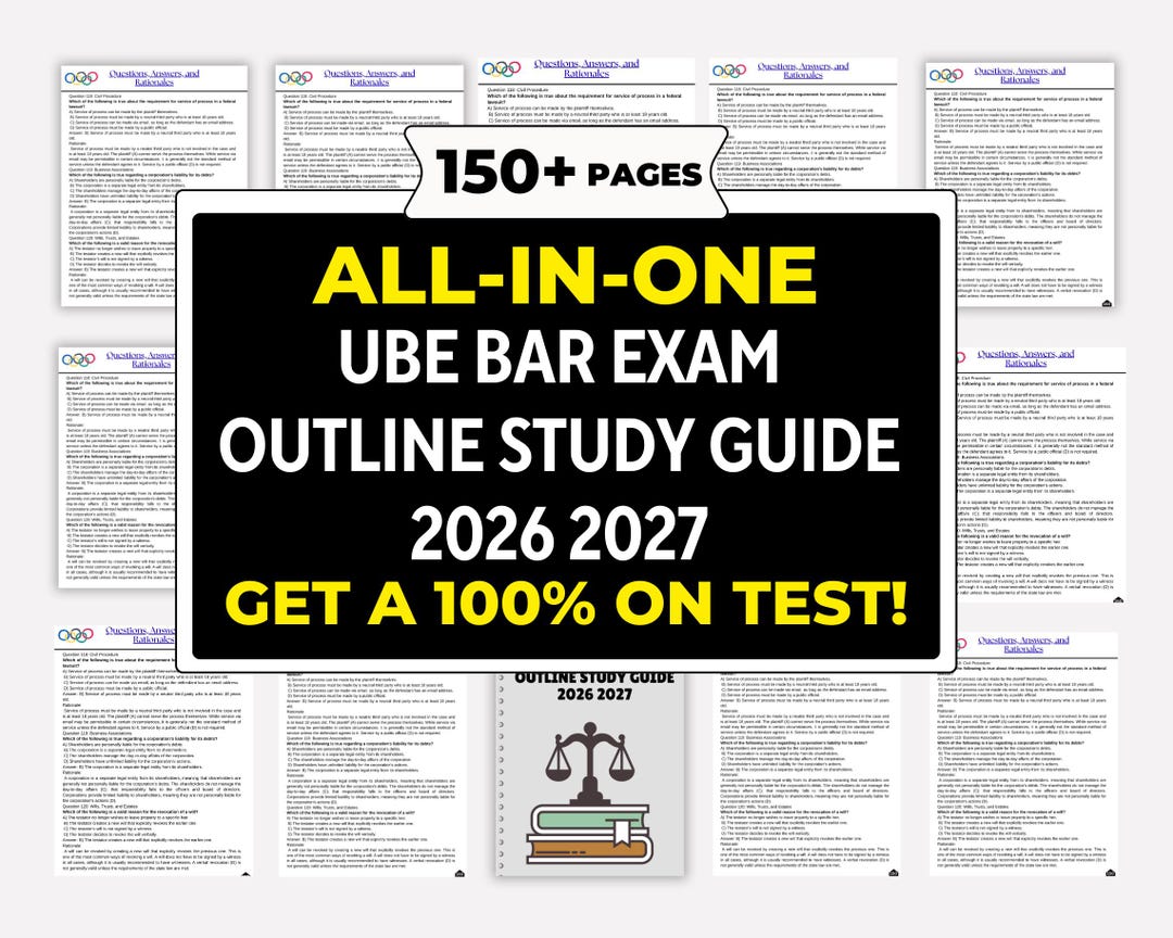 UBE Bar Exam Outline 2026 2027 STUDY GUIDE - Etsy