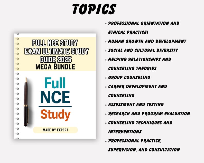 Full NCE Study Guide 2025 With Detailed Notes, Top Definitions and ...