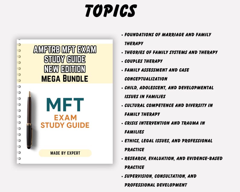 AMFTRB MFT Exam Study Guide, Social Work Test Prep (digital Download ...
