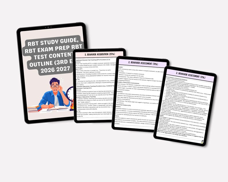 RBT Study Guide 2026-2027, ABA Exam Prep (3rd Edition Printable) - Etsy ...