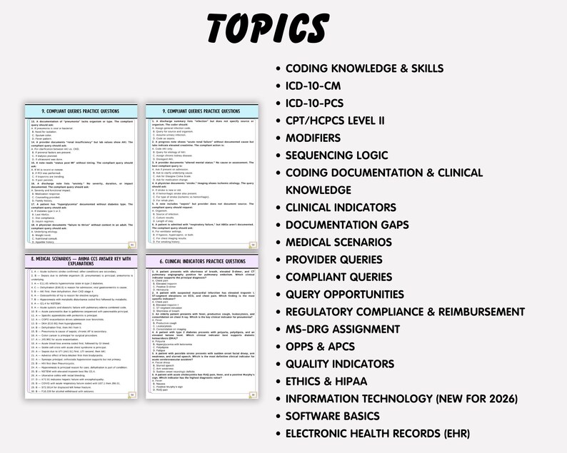 AHIMA CCS Exam Practice Questions 2026-2027 | Coding Specialist Study ...