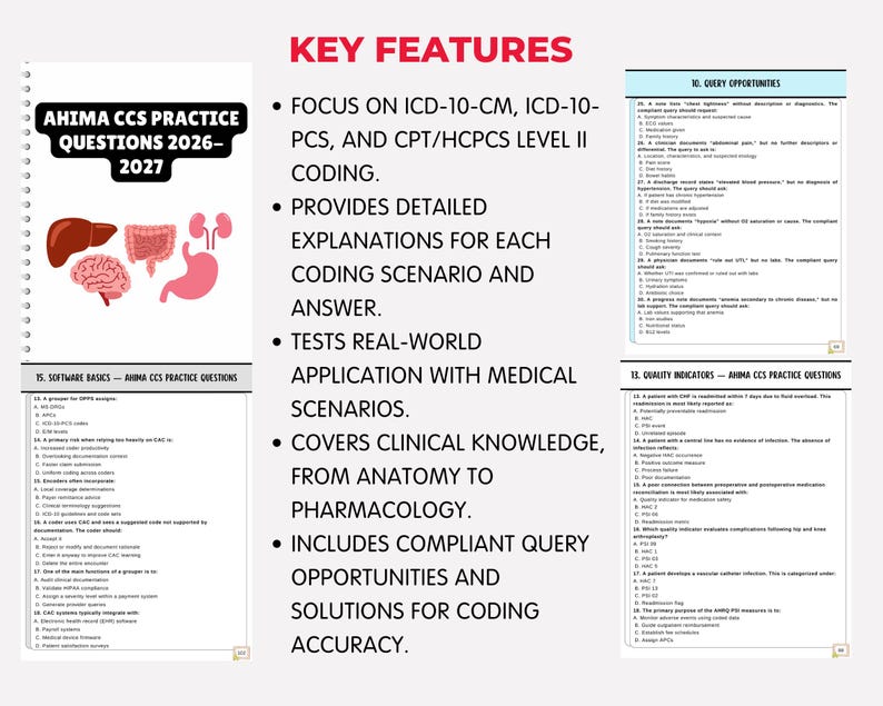 Ahima Ccs Exam Practice Questions 2026 2027 Coding Specialist Study