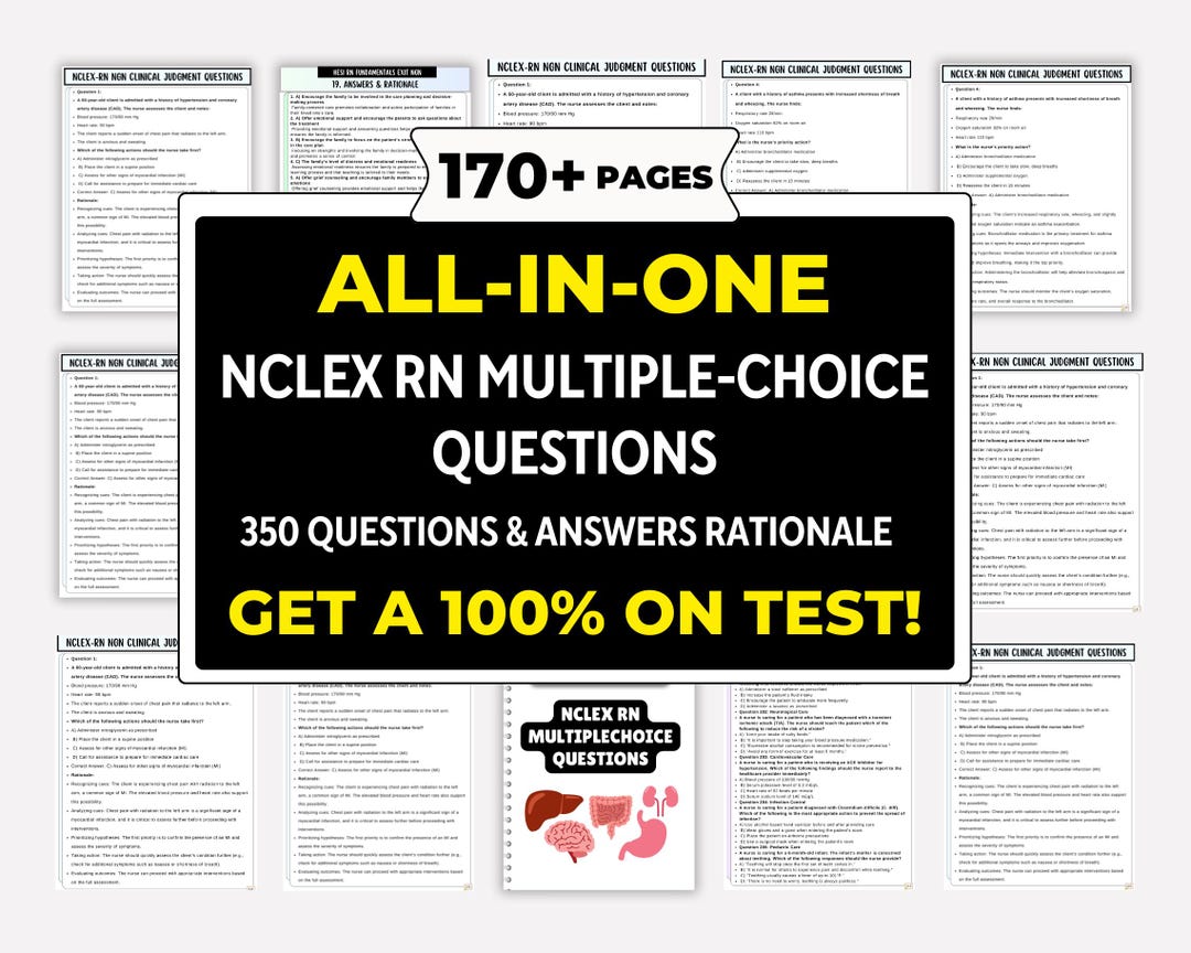 NCLEX RN Multiple-choice 350 Exam Question 2025/2026 - Etsy