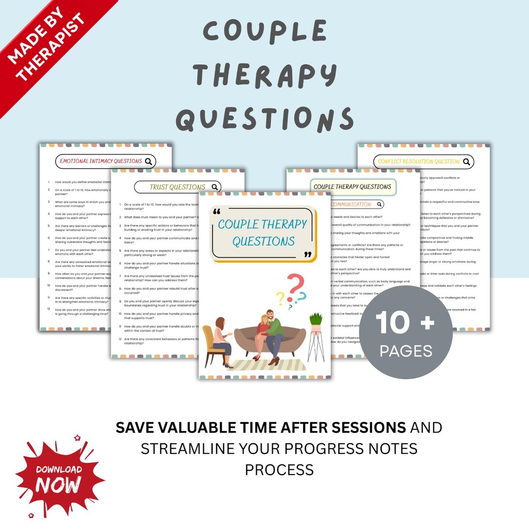 Couple Therapy Questions, Couple Therapy Counseling Session Questions ...