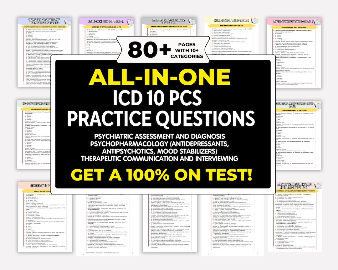 340 ICD 10 PCS Practice Questions for Certification Exam Prep Procedure ...