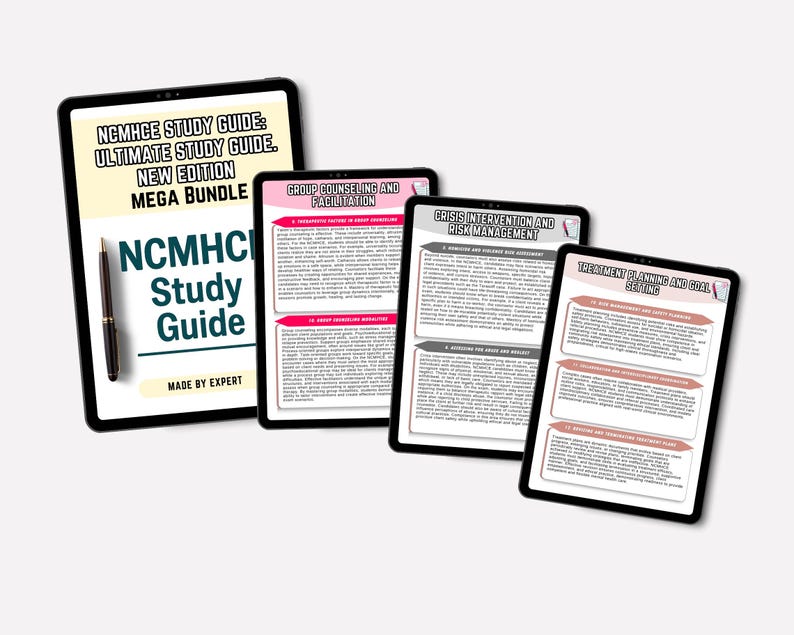 NCMHCE Study Guide: Practice Exams & Mental Health Prep - Etsy