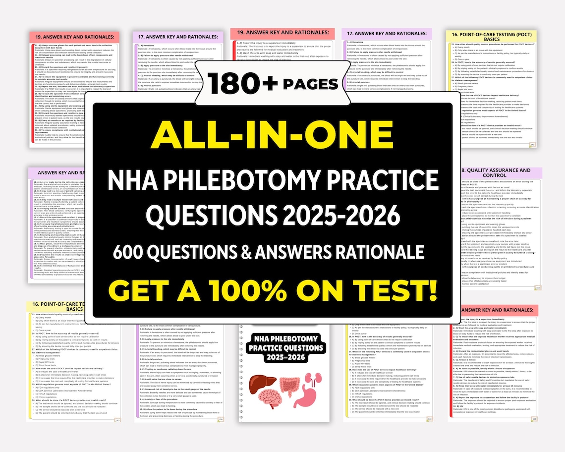 NHA Phlebotomy Practice Questions 2025-2026 | Certified Phlebotomy ...