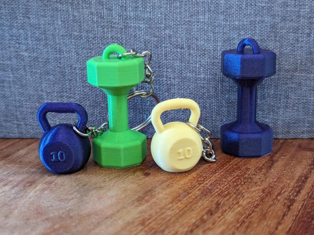 Fun Kettlebell Weight Lifting Key Chain Ring PLA 3D Printed UK MADE Fdm ...