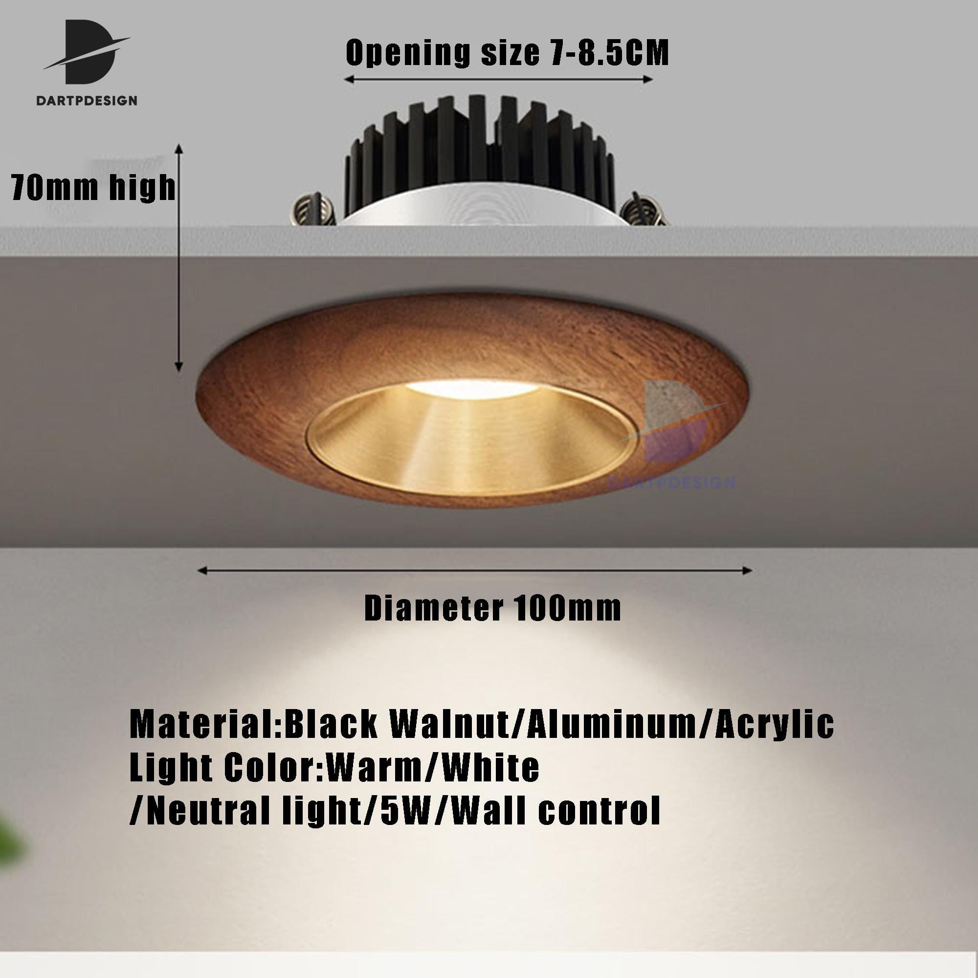 Walnut Ceiling Lampjapanese-style Home Ceiling Spotlight,retro Surface ...