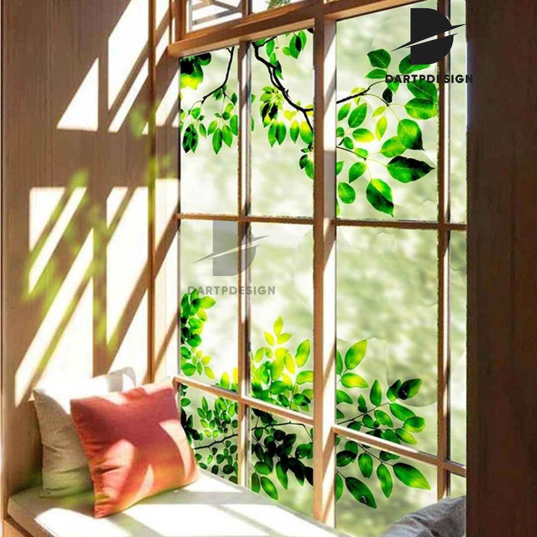 Leaves Border Plant Window Sticker,eucalyptus Plant Window Decal,dizzy ...