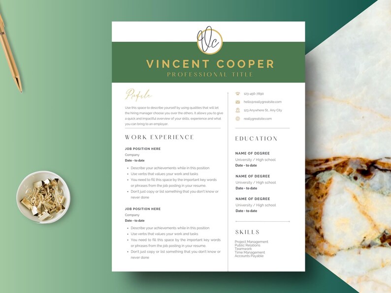 Luxury Resume Template Classy CV Attractive Resume Template Minimalist ...
