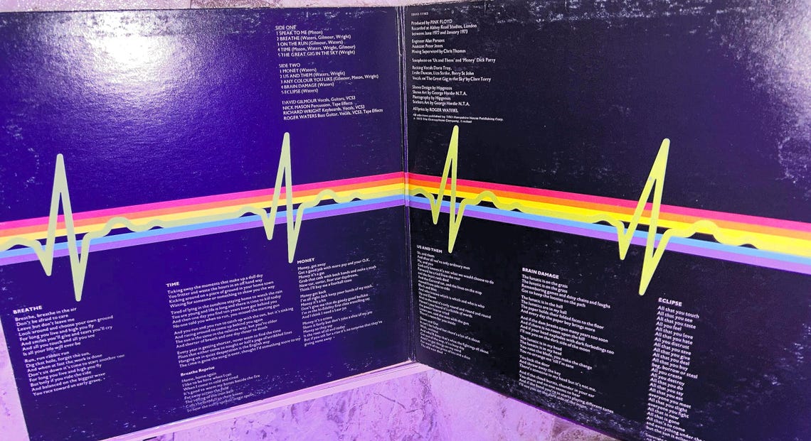 Pink Floyd Dark Side of the Moon First Edition Vinyl Record Album 1973 ...