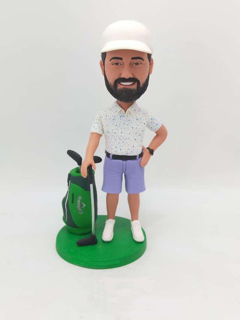 Custom Golf Bobblehead Doll: Handmade Polymer Clay Golfer Gift - Etsy