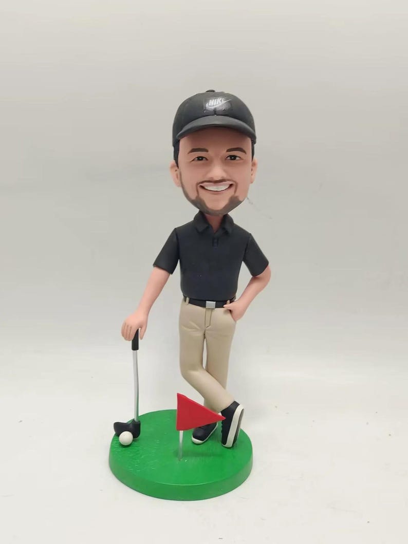 Custom Golf Bobblehead Doll: Handmade Polymer Clay Golfer Gift - Etsy