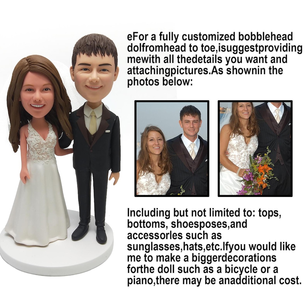 Custom Wedding Couple Bobblehead – Personalized Figurine From Photo ...