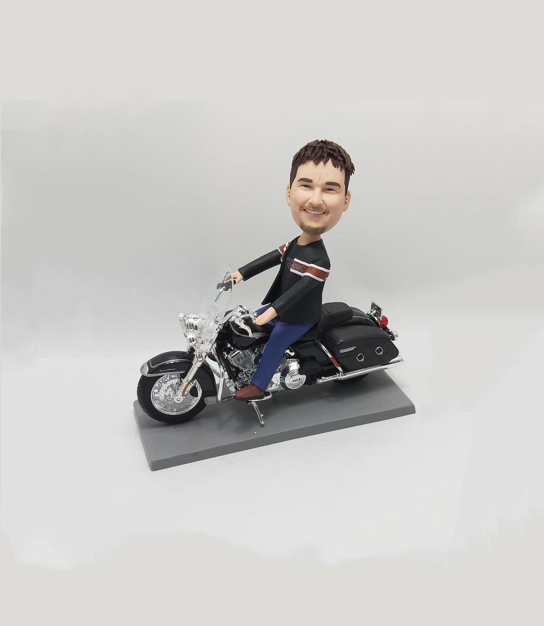 Custom Motorcycle Bobblehead: Personalized Polymer Clay Rider Figurine ...