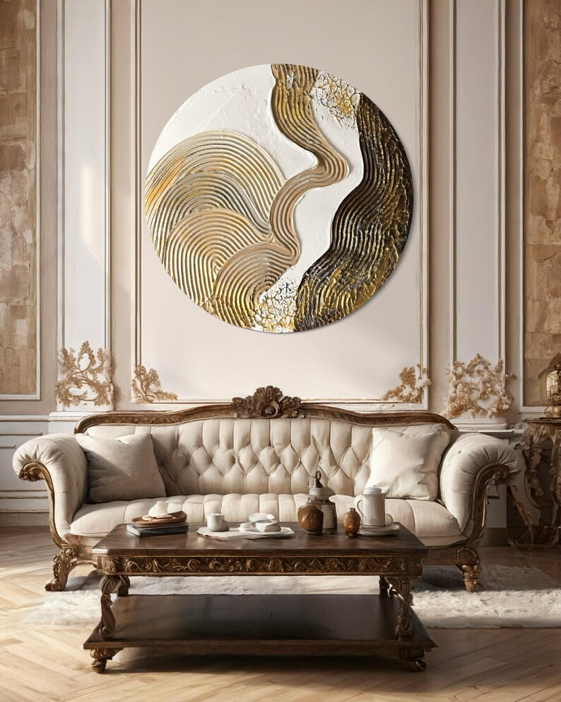 HARMONY III Wall Art Circle Modern Textured Art Plaster Art 3D ...