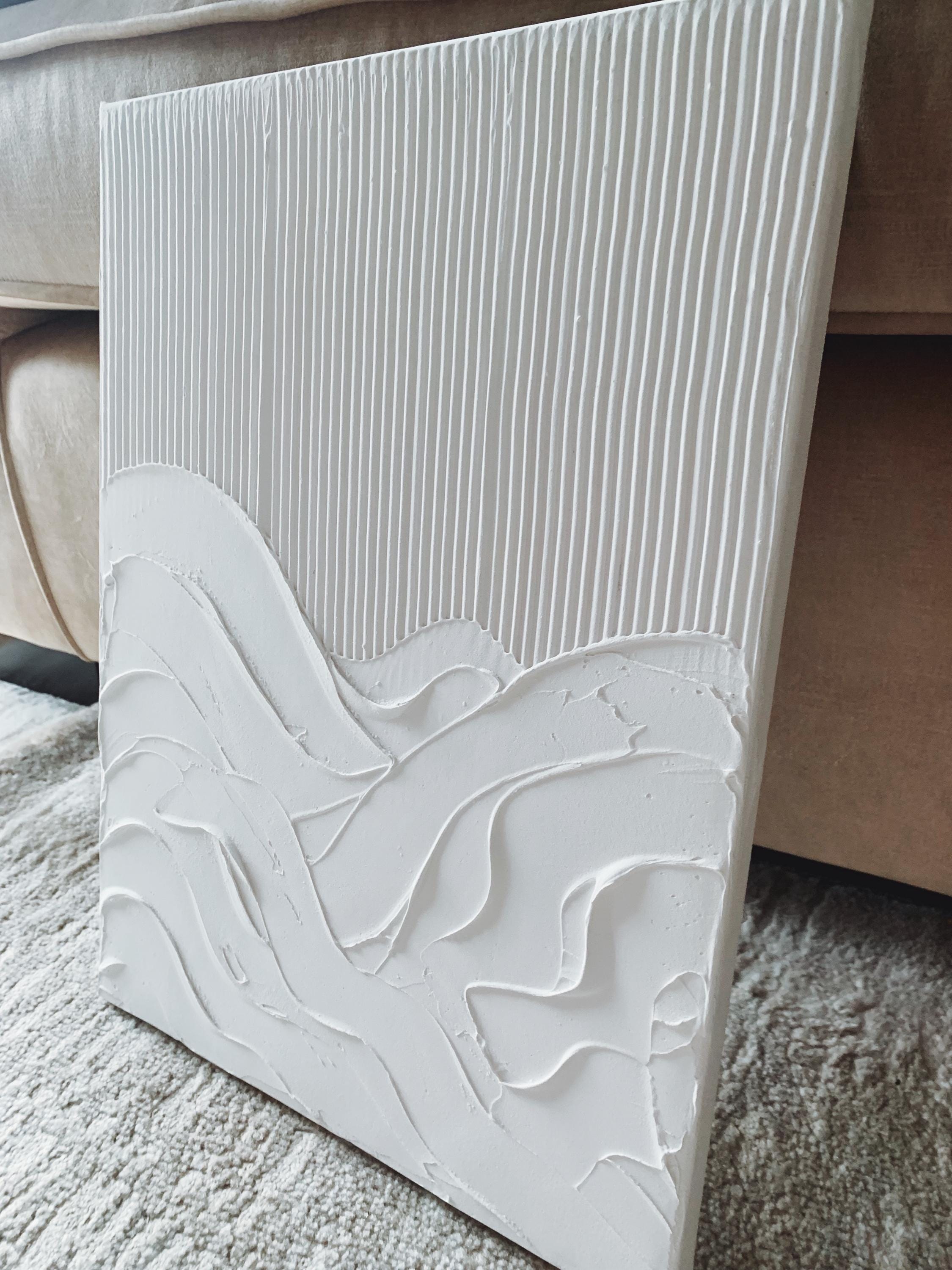 KERES WHITE Wall Art White Modern Textured Art Plaster Art Minimalist ...