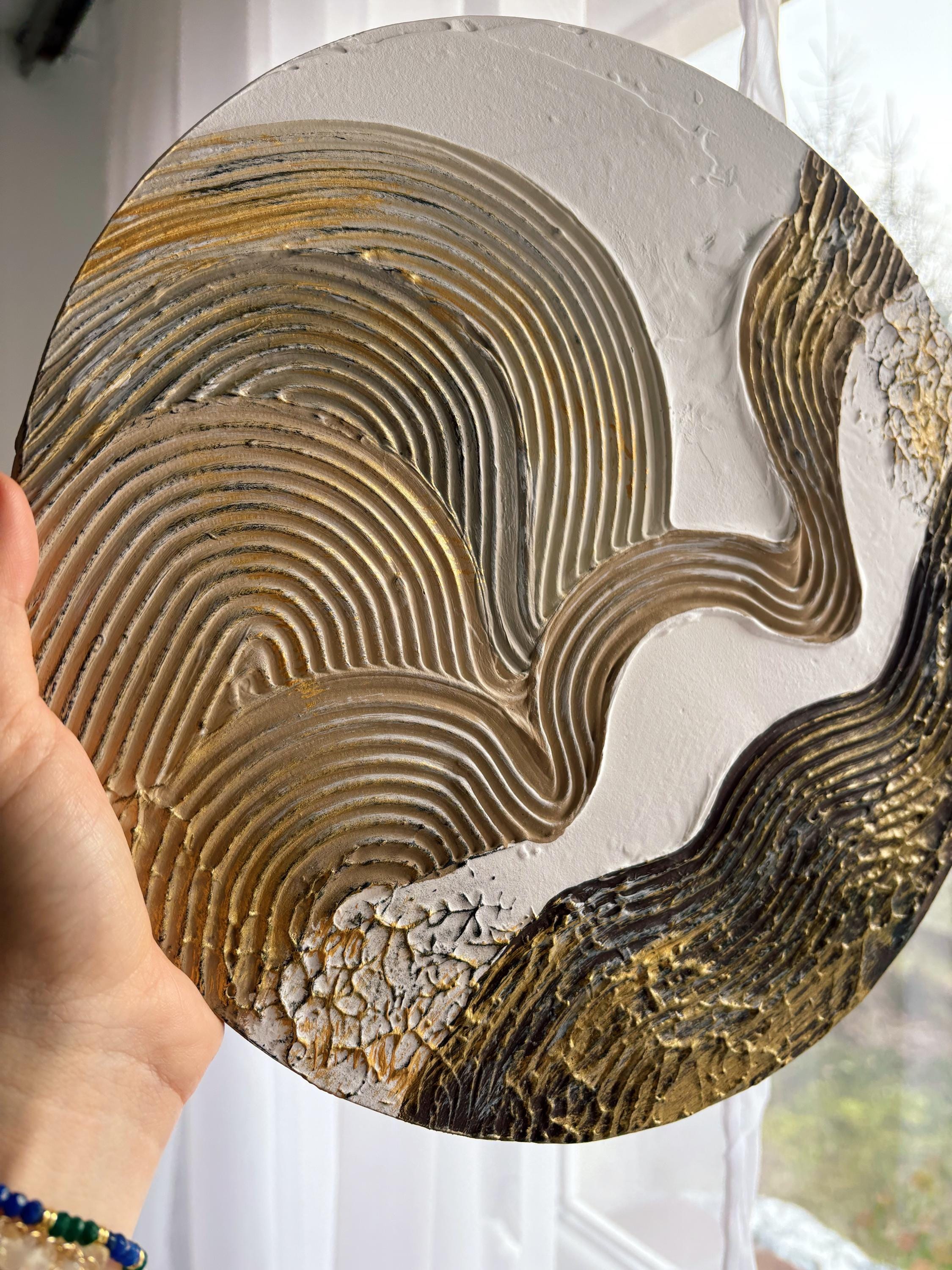 HARMONY III Wall Art Circle Modern Textured Art Plaster Art 3D ...