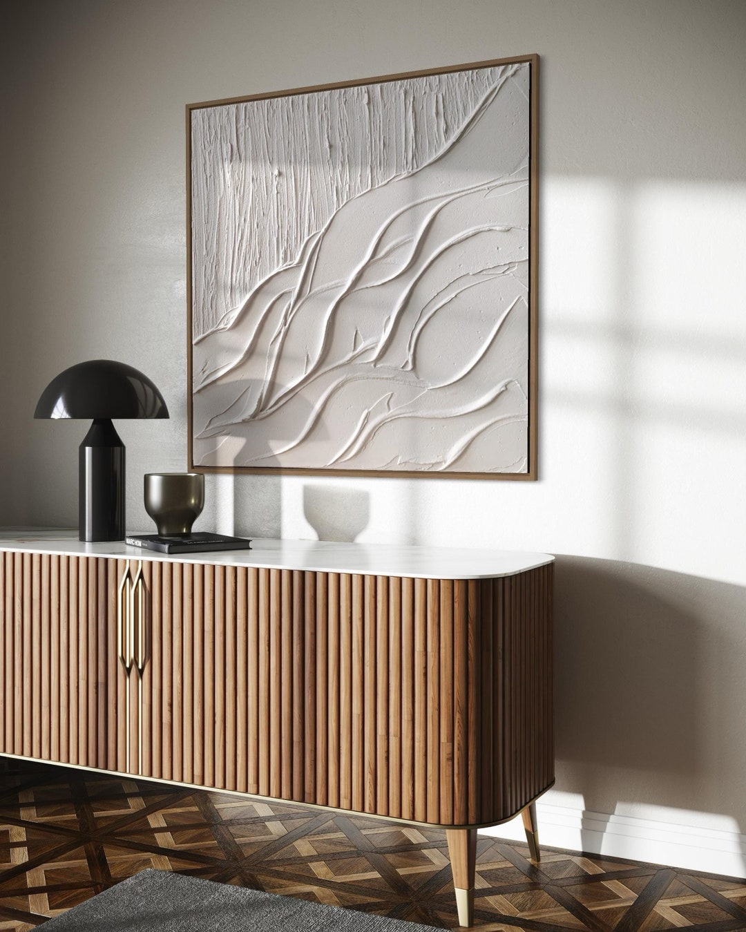 AVALANCHE WHITE Wall Art White Modern Textured Art Plaster Art 3D ...