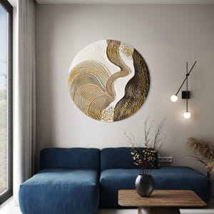 HARMONY III Wall Art Circle Modern Textured Art Plaster Art 3D ...