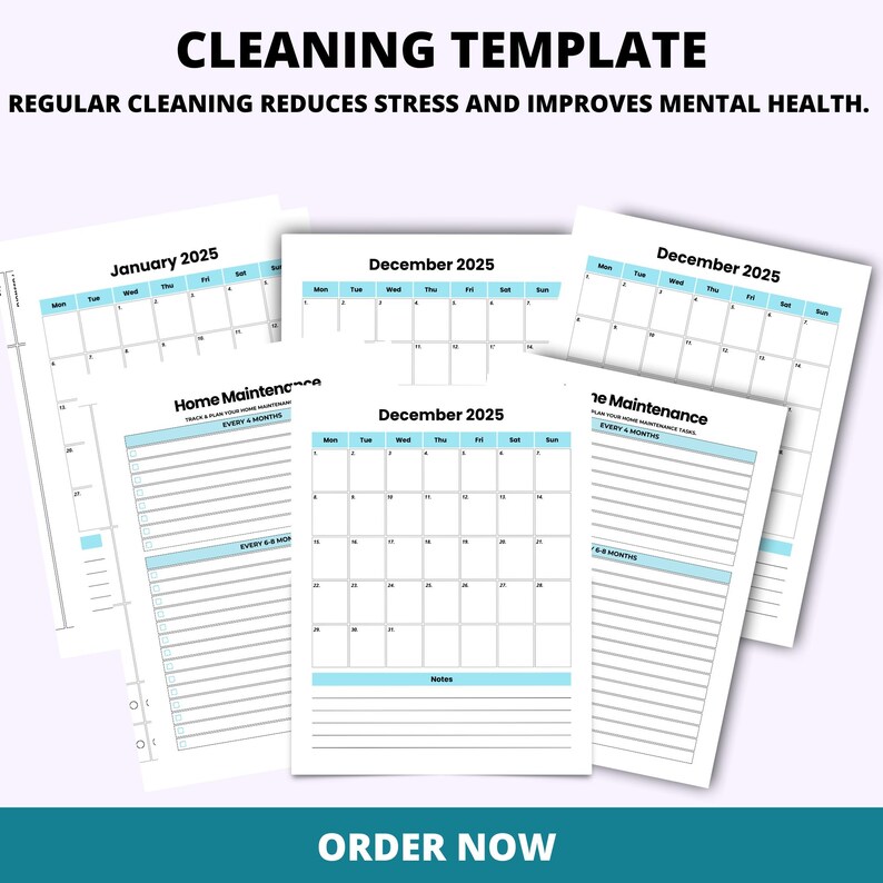 Editable Cleaning Planner - Household Chores Organizer, Daily Cleaning ...