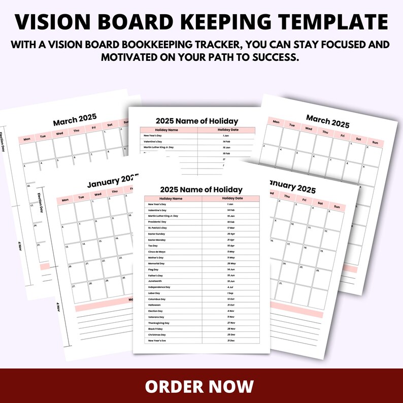 VISION BOARD PLANNER, Goal Setting Journal, Motivational Planner ...