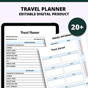 TRAVEL PLANNER, Trip Planner, Travel Budget Tracker, Travel Diary ...