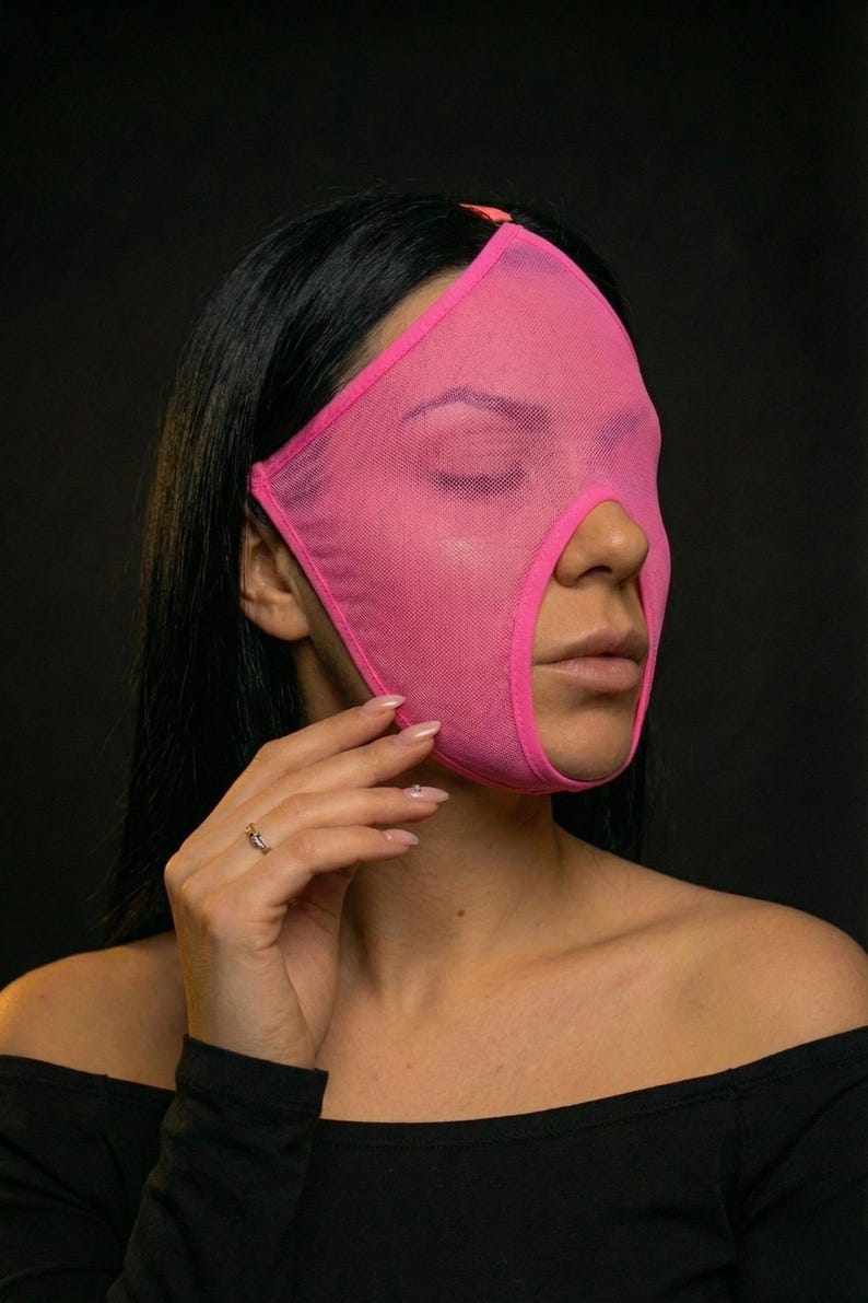 Black Mesh Rave Mask – Cyberpunk Festival Face Accessory, DJ Half Face ...