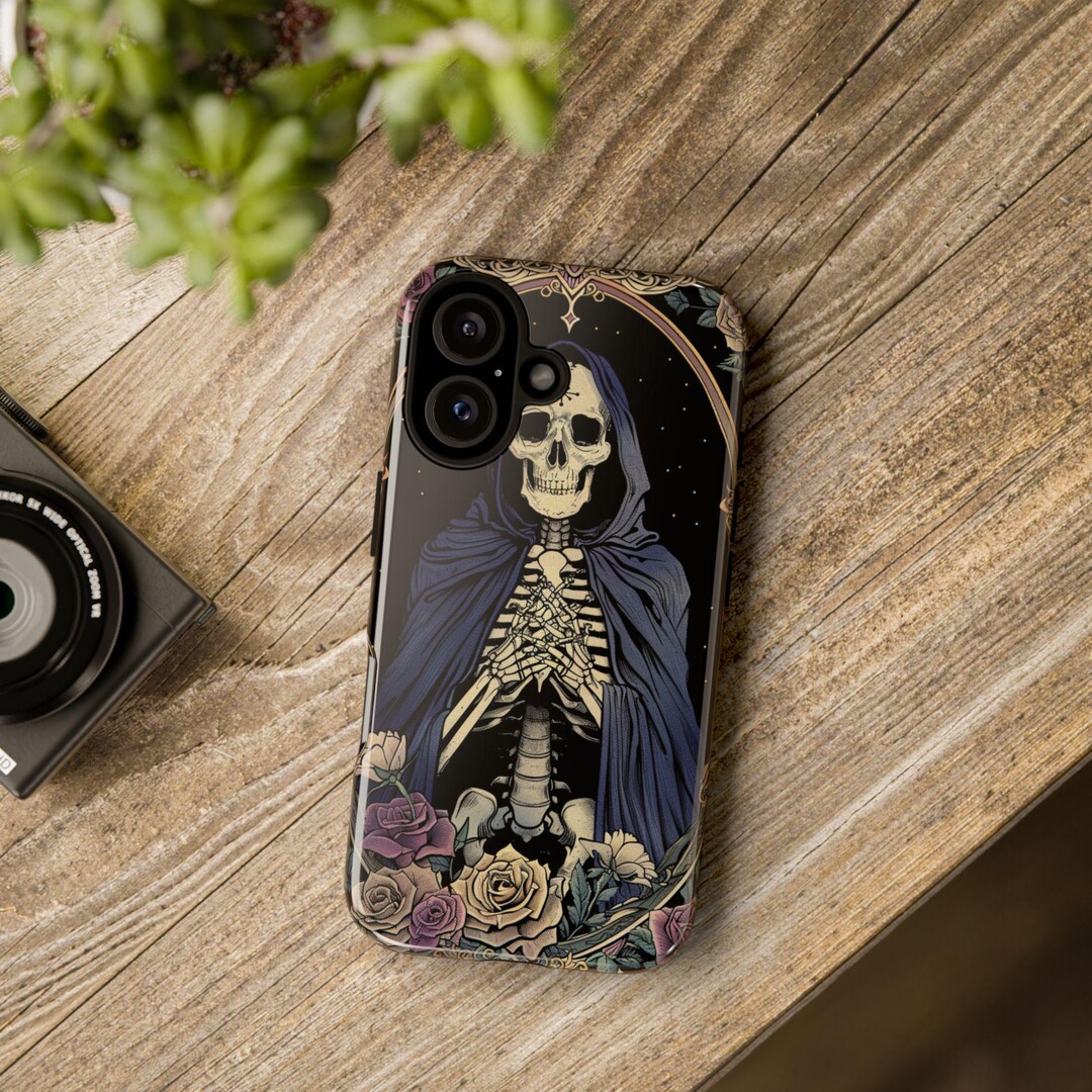 Gothic Phone Case With Skeleton Design, Tough iPhone Cover, Unique Gift ...