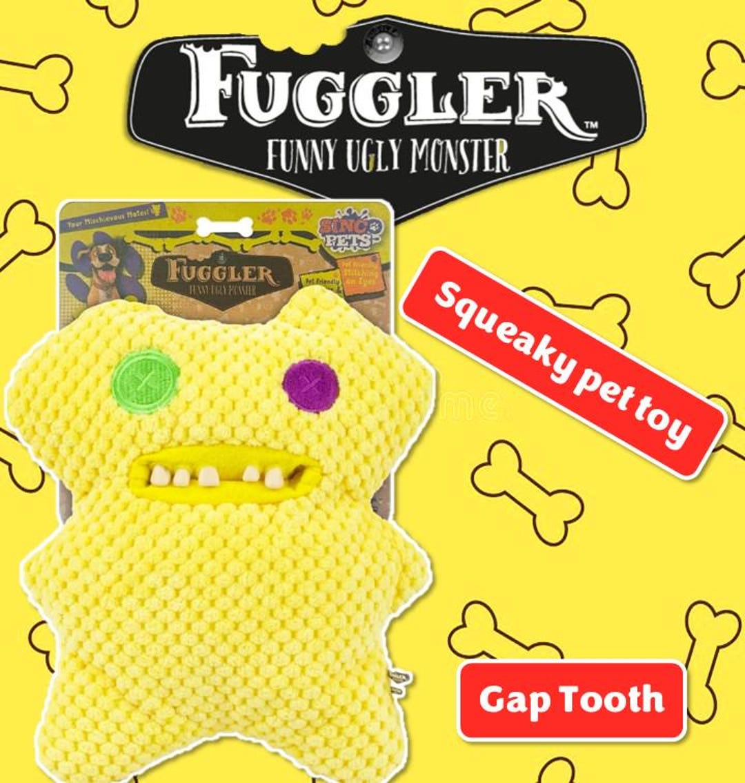 NEW 2025 FUGGLER Dog Toy - Gap Tooth Yellow Squeaky Monster - 8.5 ...