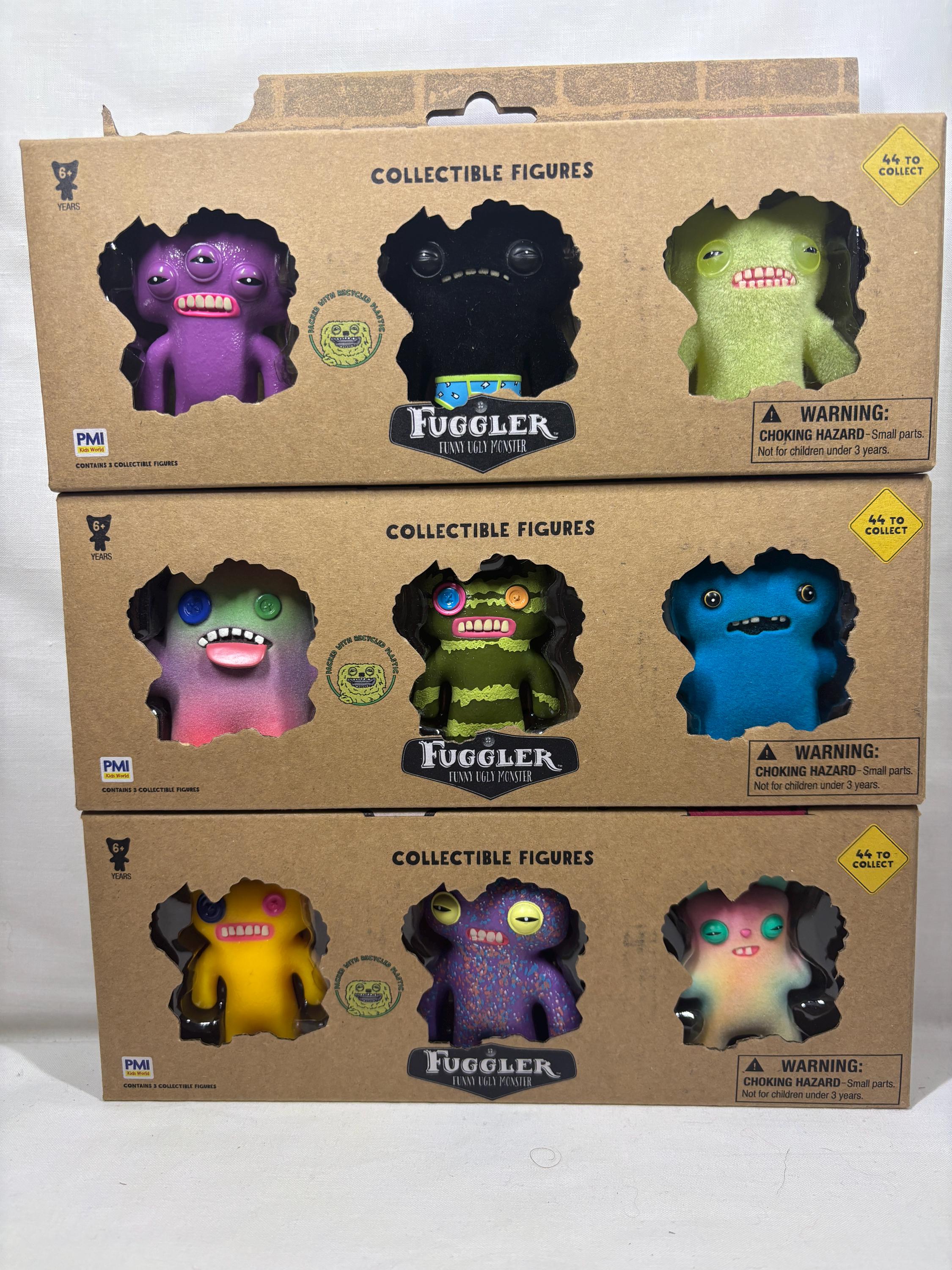 3 X 3 Packs (9 in Total) Fuggler Funny Ugly Monster Collectible Figures ...