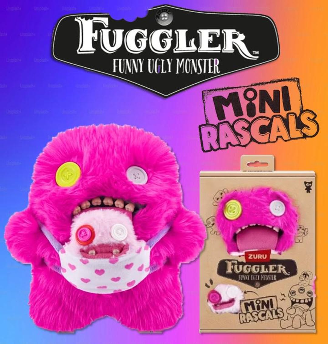 Mini Rascals - Fuggler Funny Ugly Monster: Pink Oogah Booga! Brand New ...