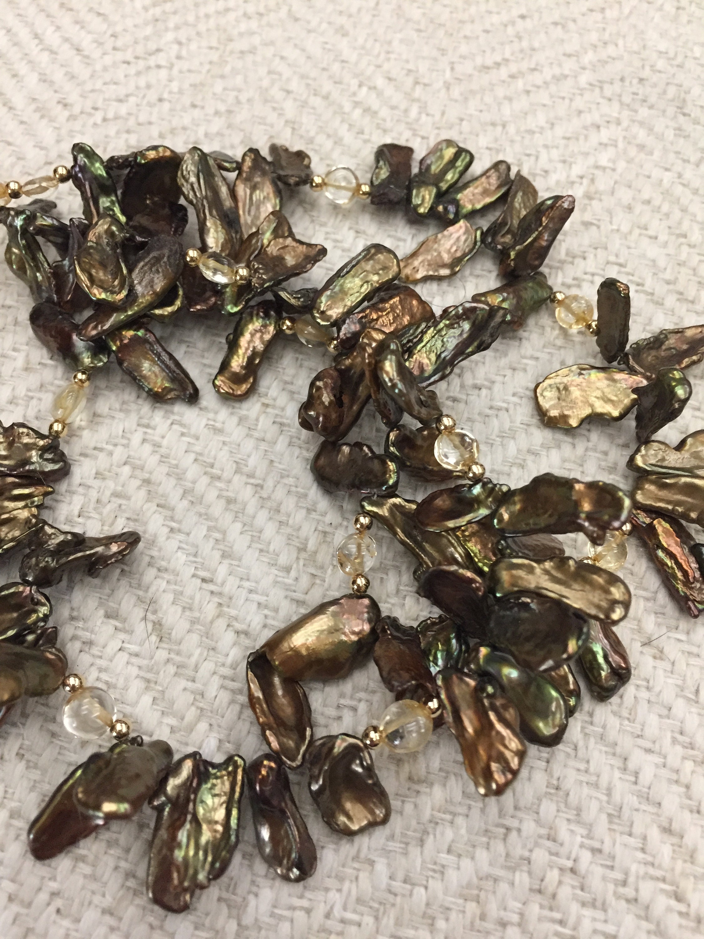 Gold Sick Pearl Necklace Lightweight Pearl Necklace Dragonfly Necklace ...