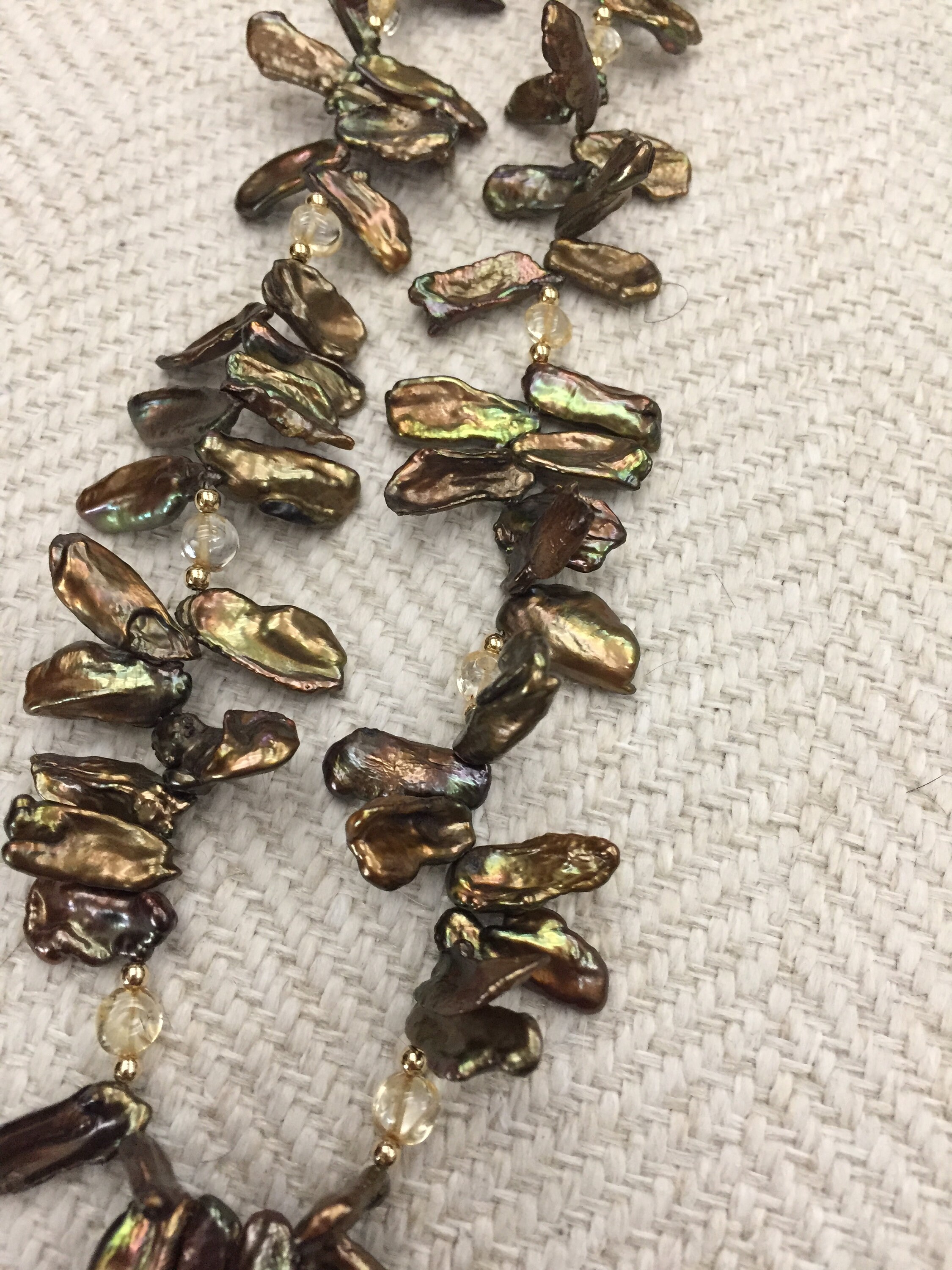 Gold Sick Pearl Necklace Lightweight Pearl Necklace Dragonfly Necklace ...