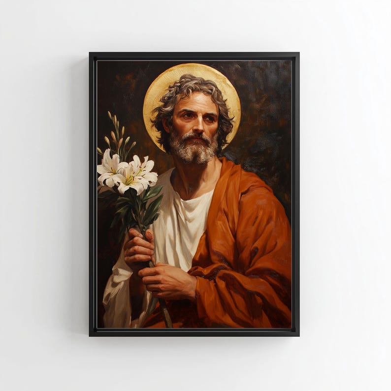 Saint Joseph Religious Art, Oil Painting Art, Digital Download ...