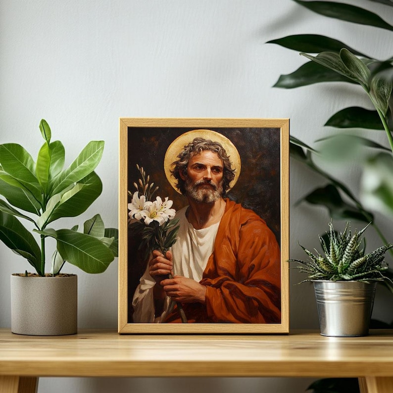 Saint Joseph Religious Art, Oil Painting Art, Digital Download ...
