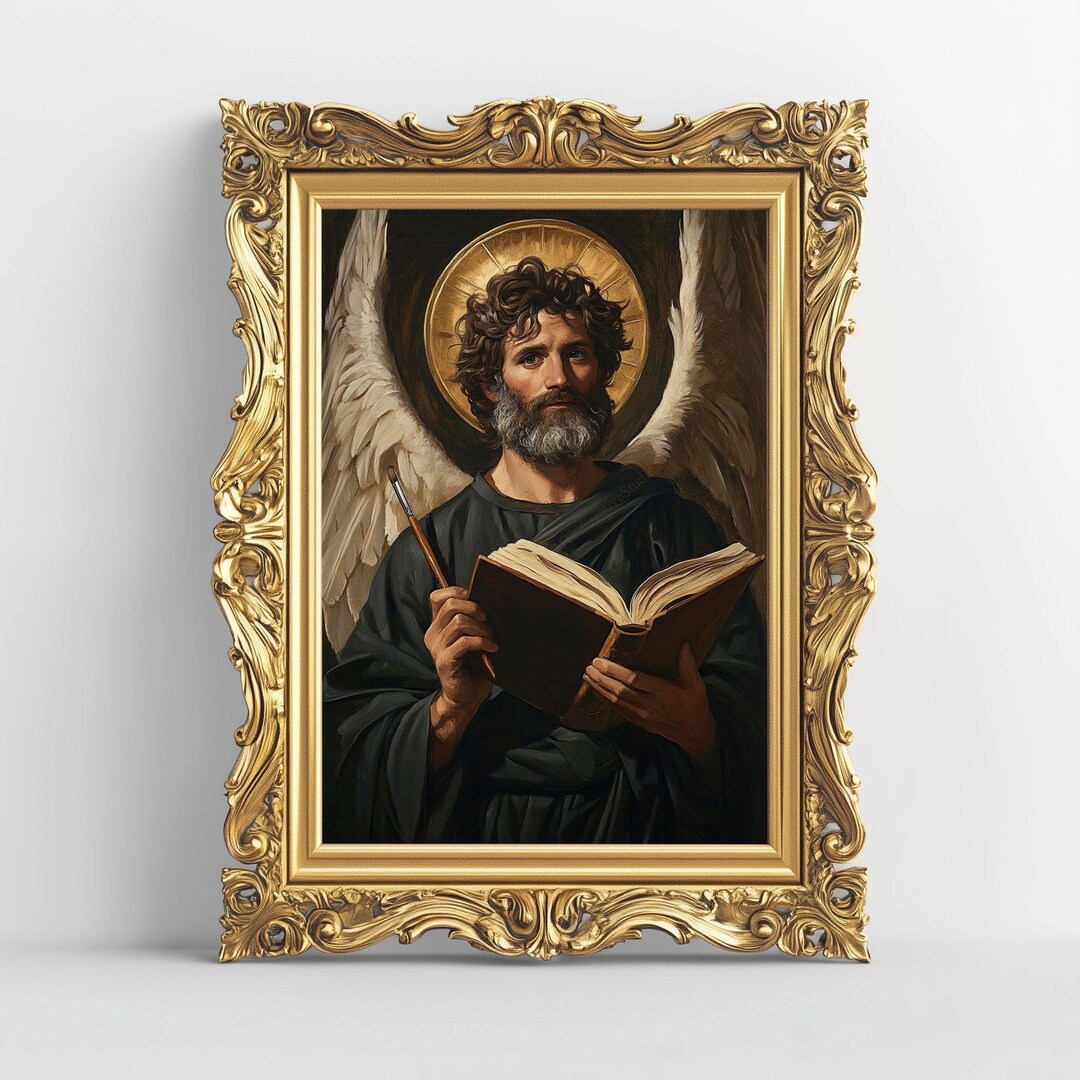 St. Matthew Religious Art, Oil Painting Art, Digital Download, Catholic ...