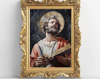 St Thomas Religious Art Watercolor Art Digital Download Catholic