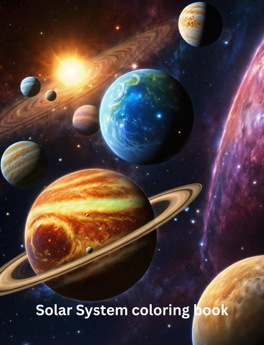 Explore the Universe: A Solar System Coloring Adventure - 24 Page PDF ...
