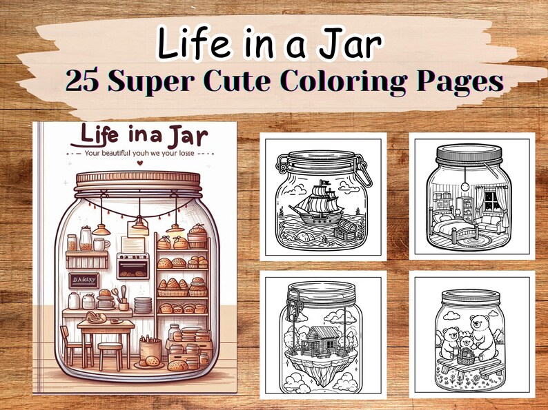 Life in a Jar Coloring Book, Whimsical Scenes (digital Download) - Etsy