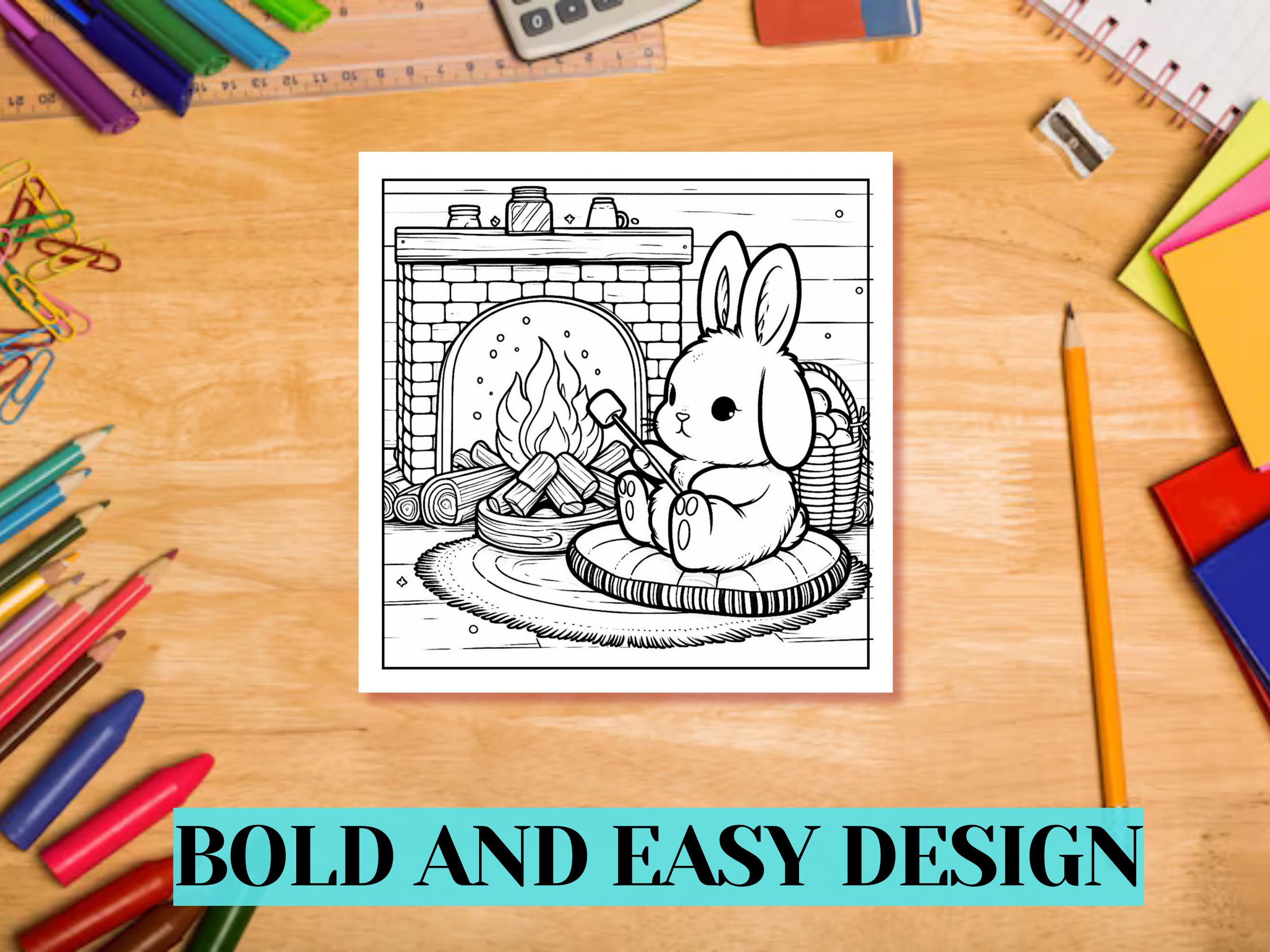 50 Comfy Moments Coloring Book, Cozy Days Coloring Pages, Bold and Easy ...