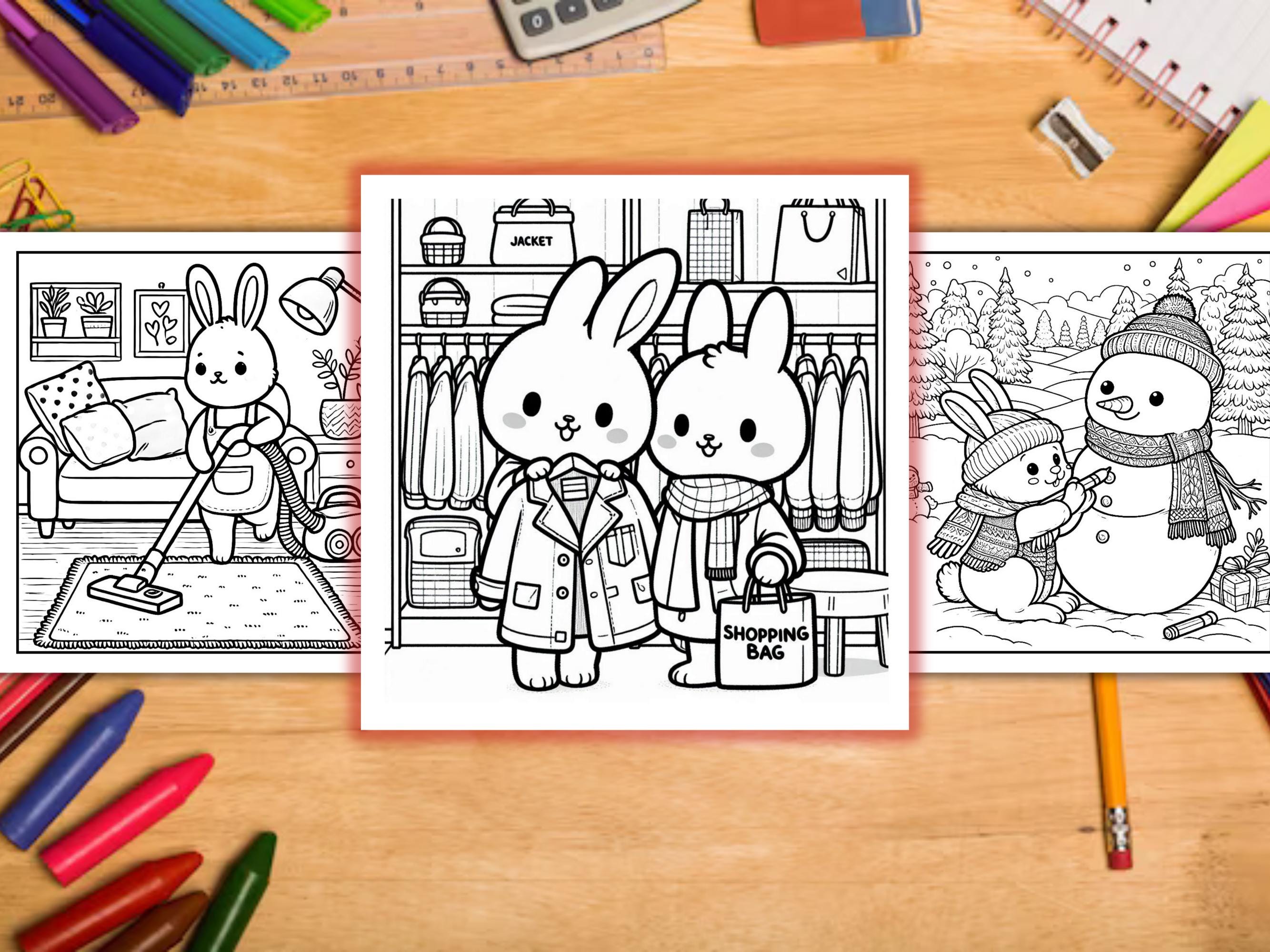 30 Cozy Friends Comfy Moments Coloring Book, Cozy Days Coloring Pages ...