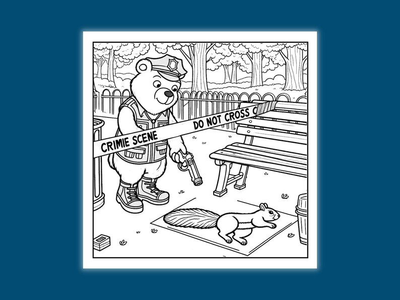 Dark Humor Crime Scene Coloring Pages for Adults (PDF) - Etsy