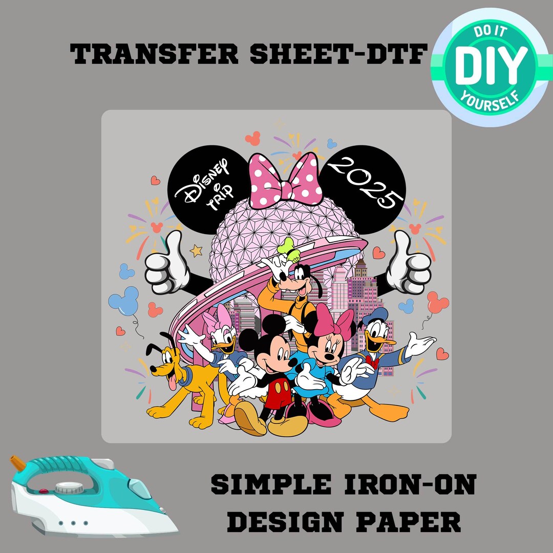 EPCOT Minnie DTF Transfers for Disney Trip Dtf, Heat Transfer, Iron On ...