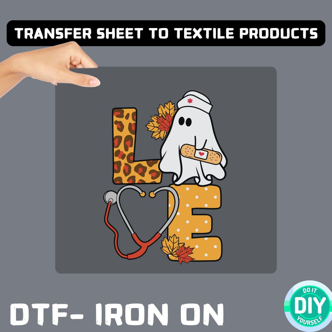Halloween Nurse Dtf for Healthcare Professionals With Ghost Heart ...