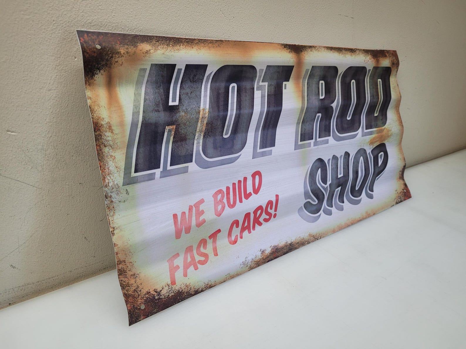 Rustic and Weathered Looking Hot Rod Shop Sign - Etsy