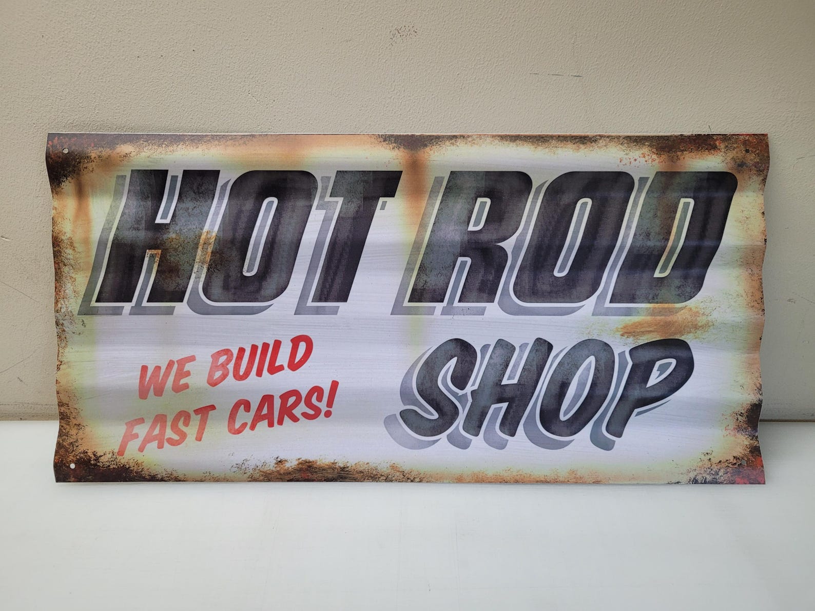 Rustic and Weathered Looking Hot Rod Shop Sign - Etsy