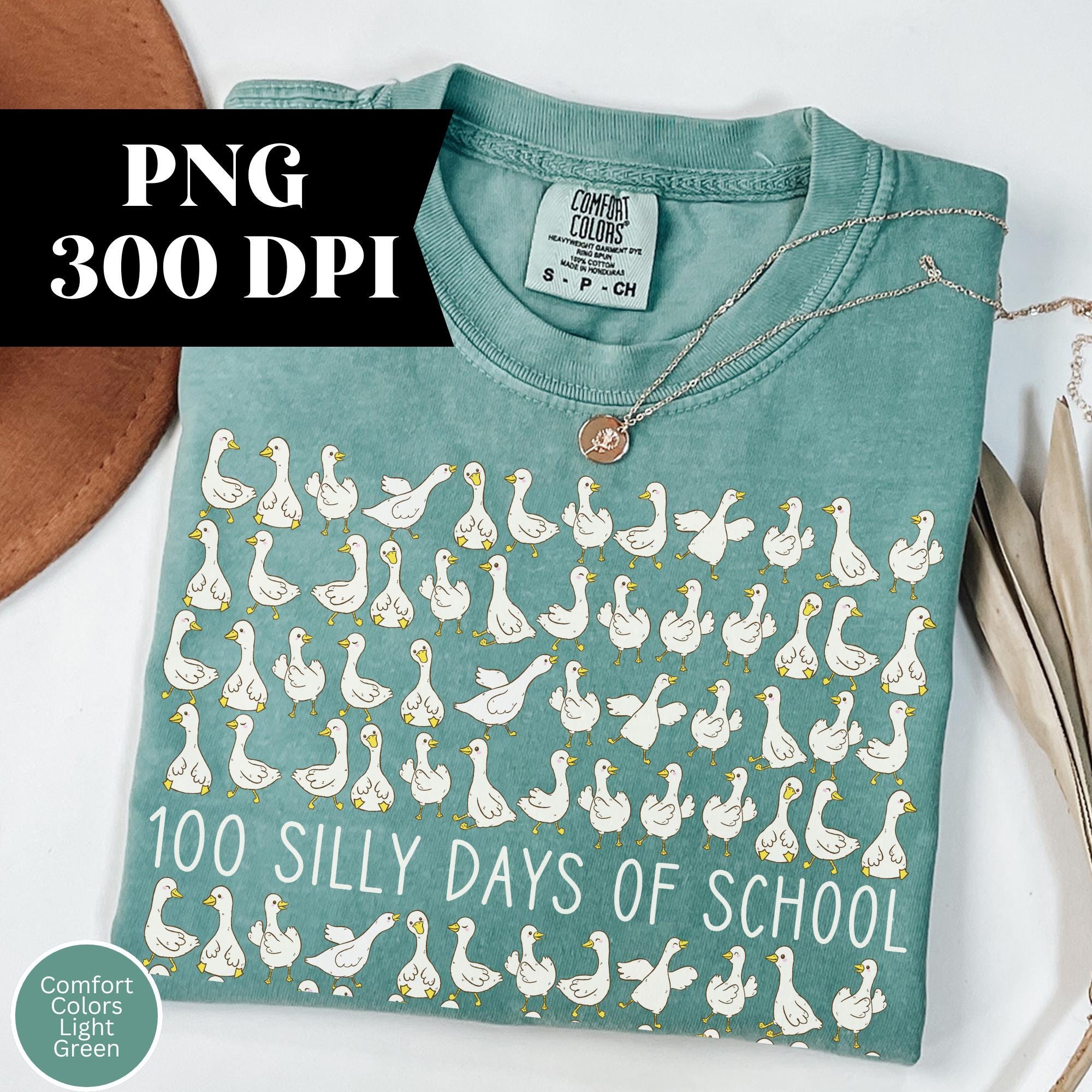 Silly Goose 100 Days of School PNG 300 DPI - Etsy